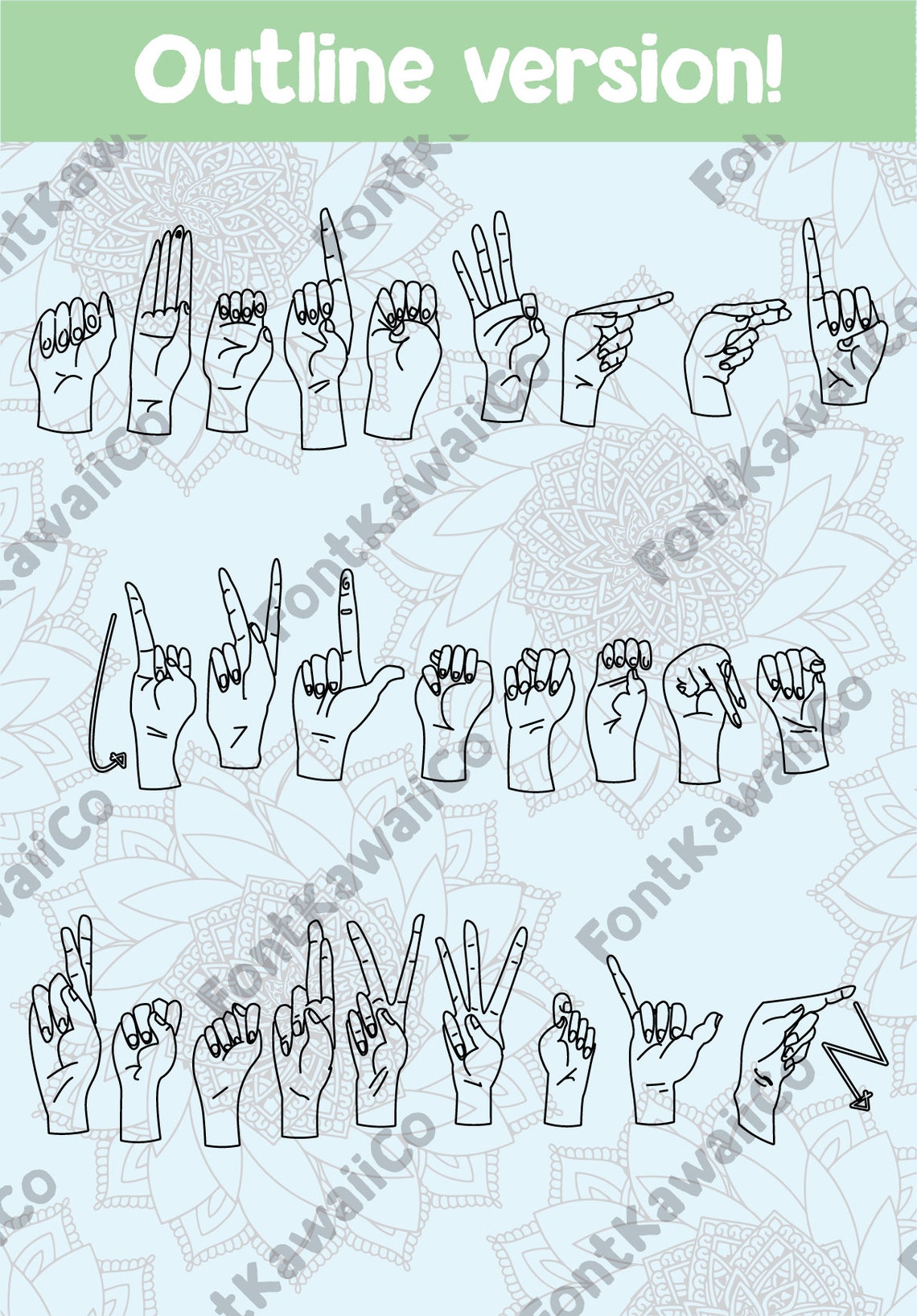 Handey - an Inclusive Sign Language Font - .OTF Two Versions ...