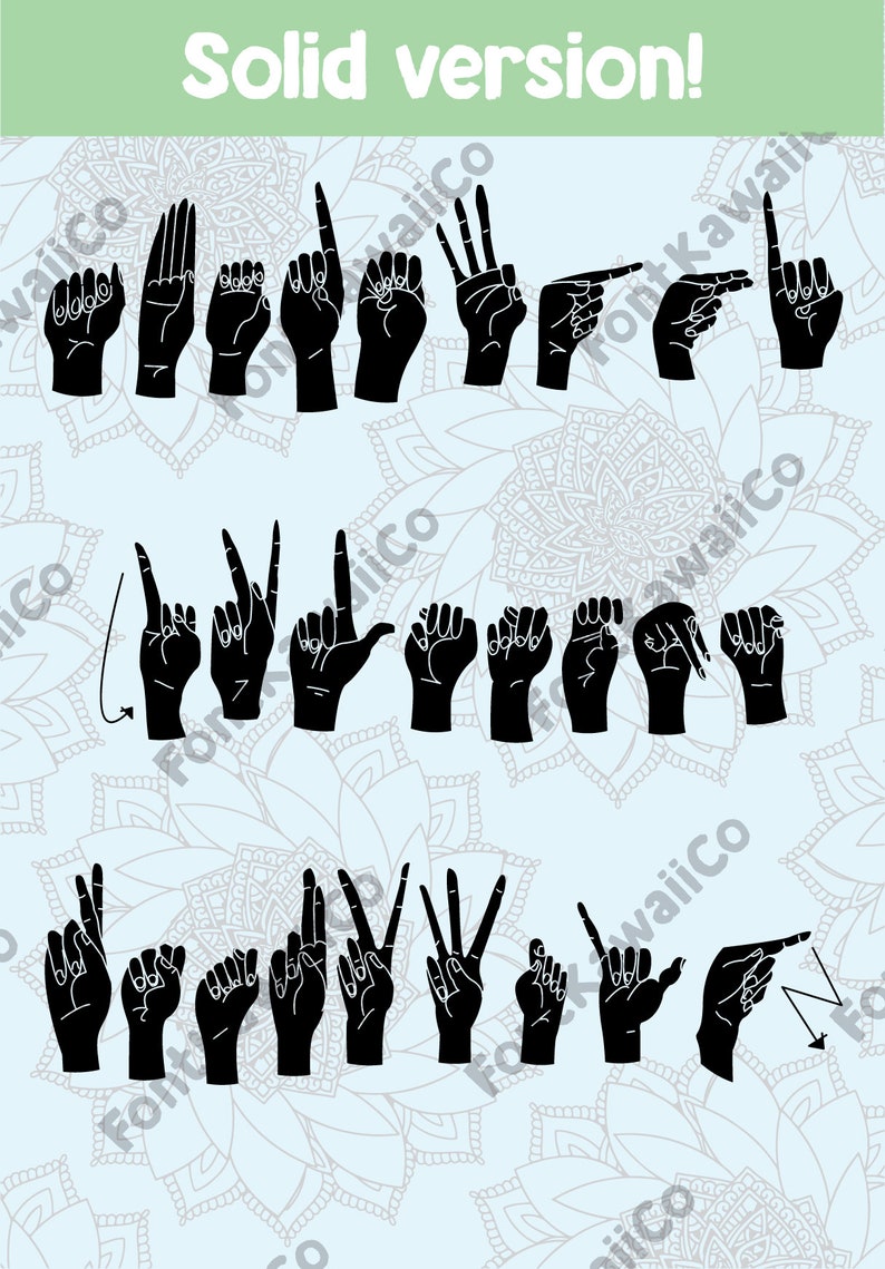 Handey - an Inclusive Sign Language Font - .OTF Two Versions ...
