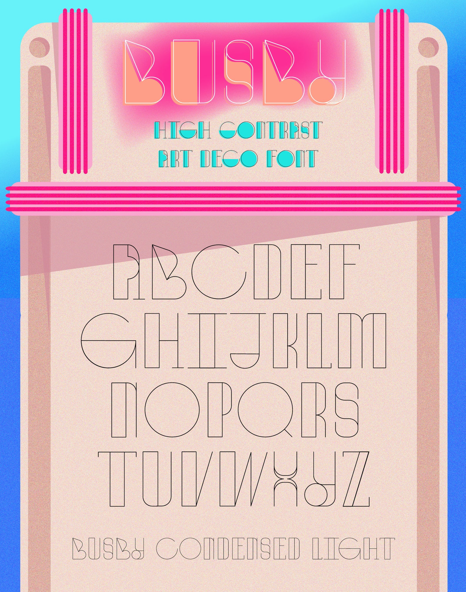 Art Deco Font Bundle - .OTF - Busby - A High Contrast Font in 4 Styles ...