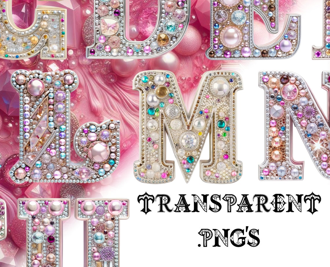 Dazzletai - Y2k Bling Phone Inspired Font - Kawaii Decoden Transparent ...