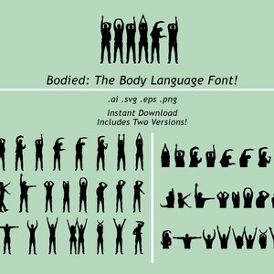 Bodied - the Body Language Font - .ai .svg .eps .png - Two Full ...