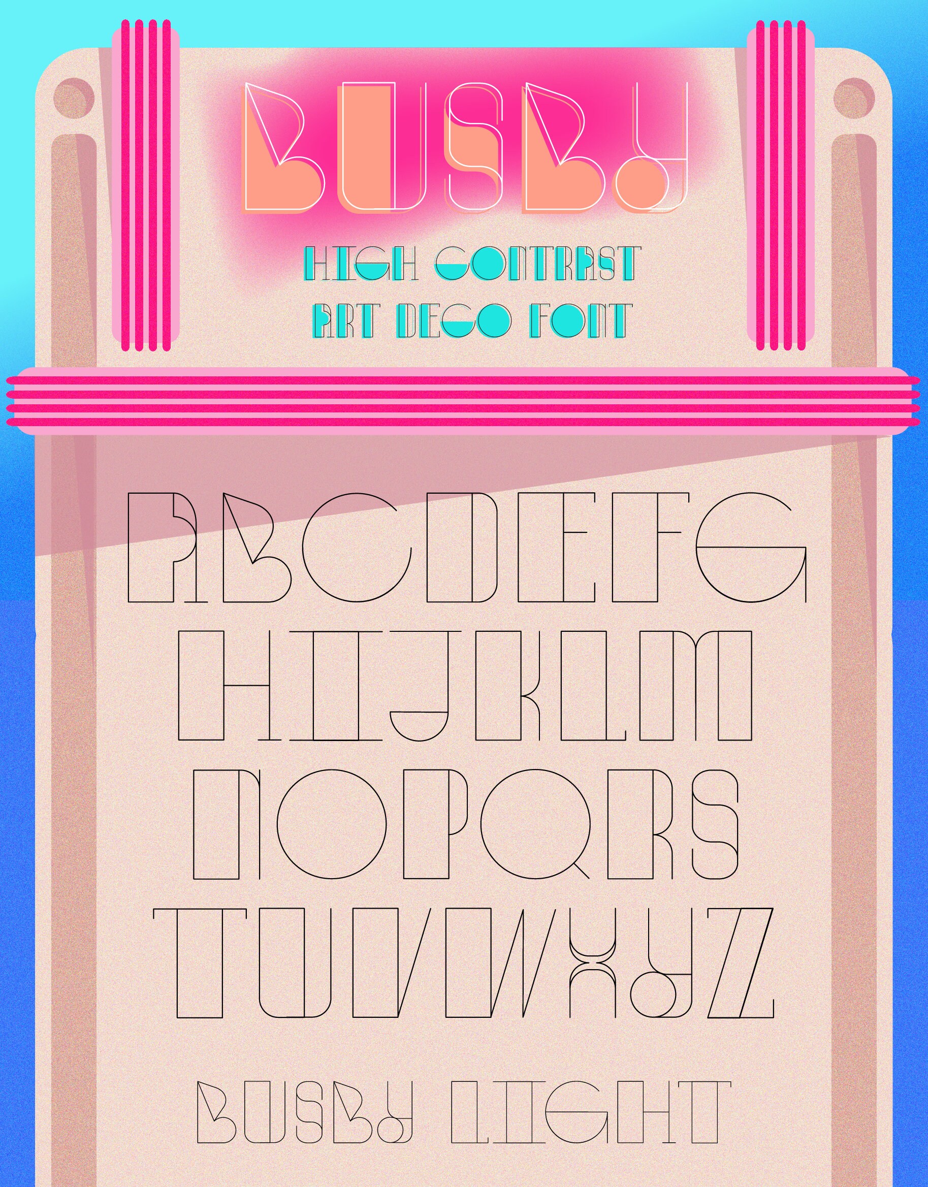 Art Deco Font Bundle - .OTF - Busby - A High Contrast Font in 4 Styles ...