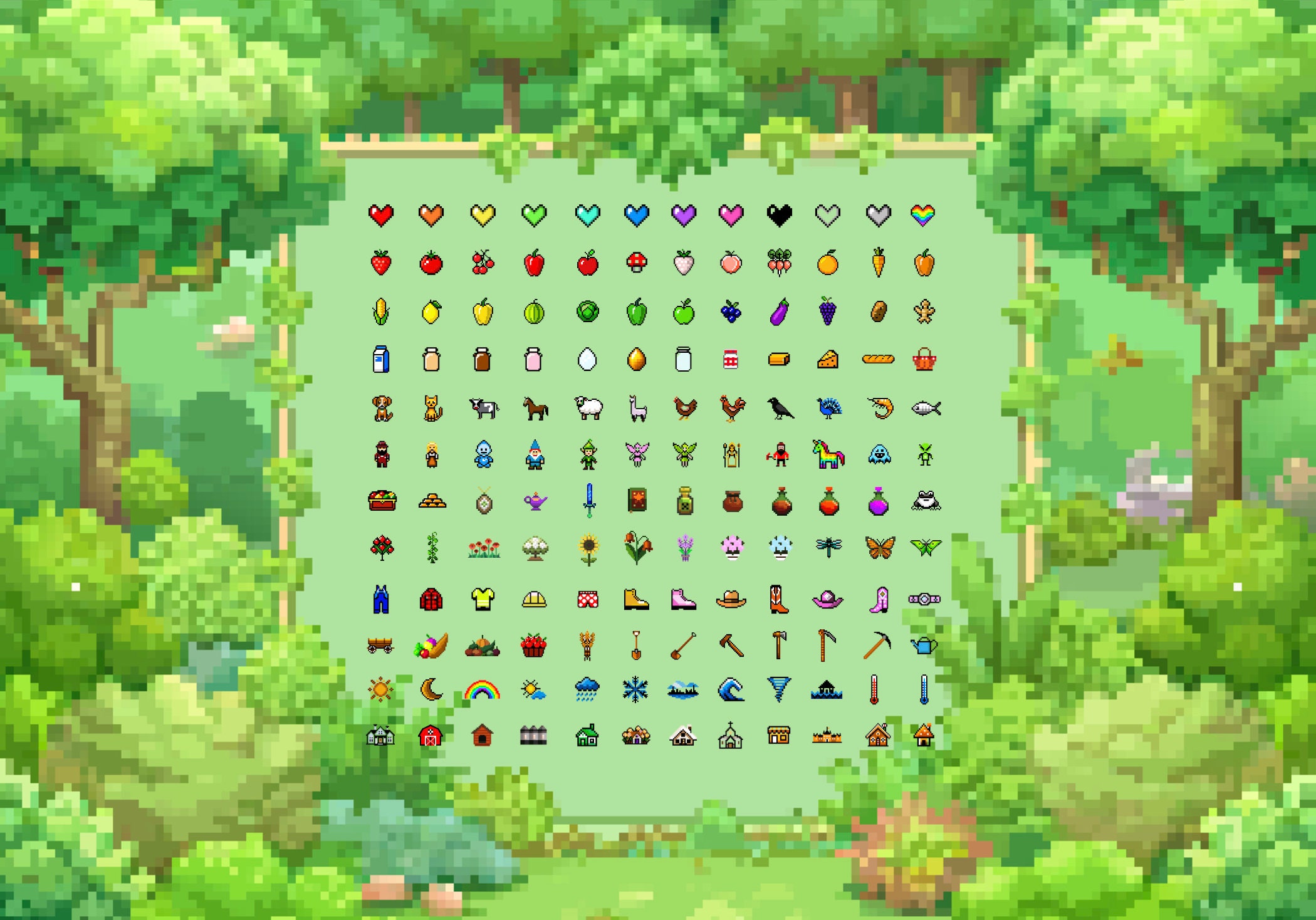 Farm Game Pixel Art Emoji Set 144 Icons for Retro Gaming Vibes ...