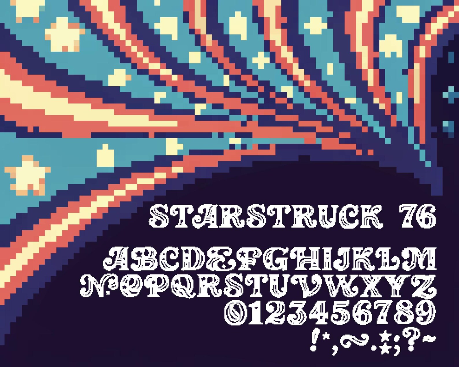 Starstruck 76 - Installable .OTF Font File - 1976 Bicentennial Stars ...