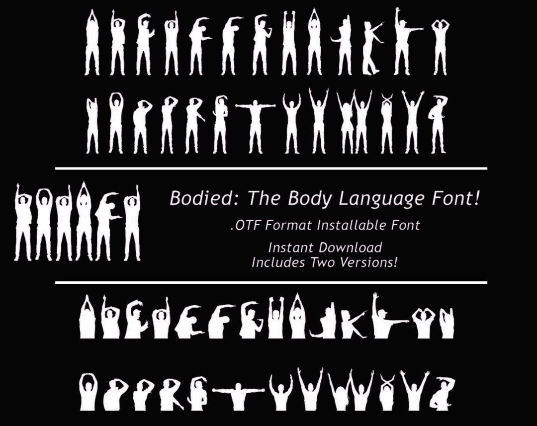 Bodied - the Body Language Font - .OTF Installable System Font - Two ...