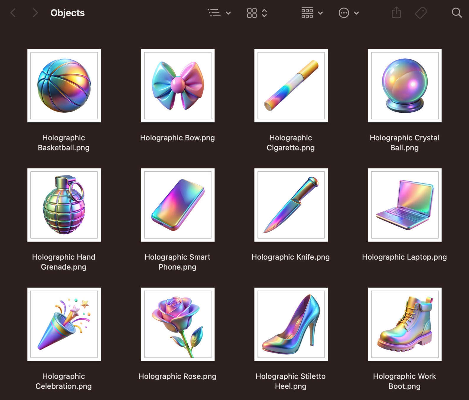 Holographic Emoji Set - 84 Icons for Holo Vibes - Transparent .png ...