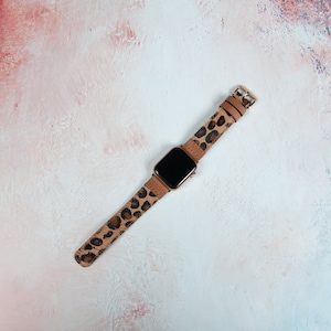 Leopard Apple Watch Band Women, Leather Apple Watch Strap Series 10 9 8 ...