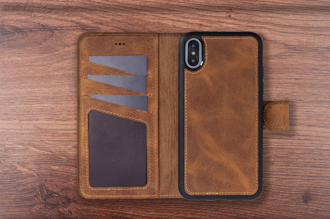 Custom Leather iPhone X, XS, XS Max, XR Case, Detachable Magnetic Case ...