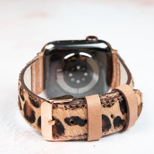 Leopard Apple Watch Band Women, Leather Apple Watch Strap Series 10 9 8 ...