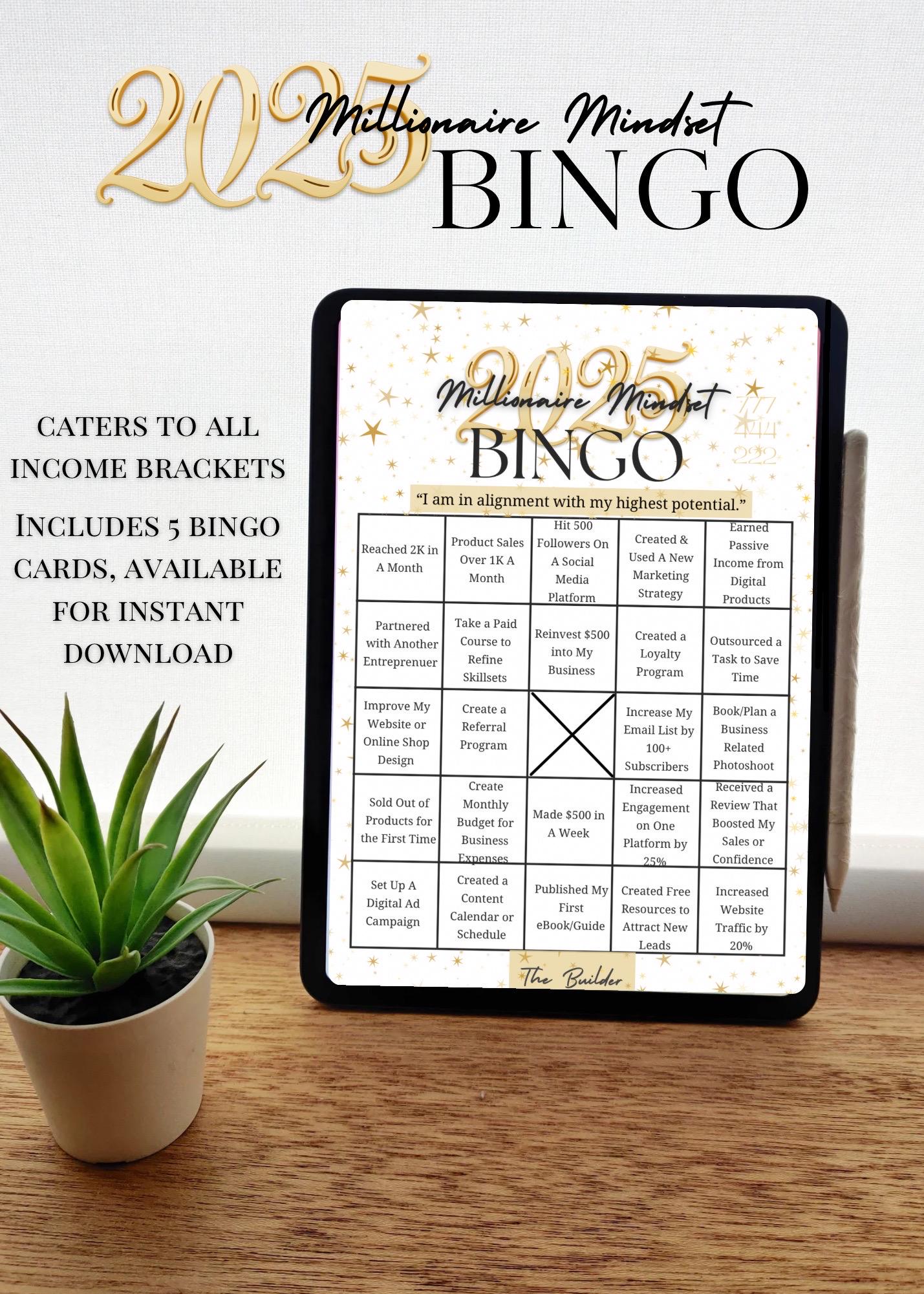 2025 Digital Vision Board Bingo Cards Bundle | 5 Cards for All Income ...