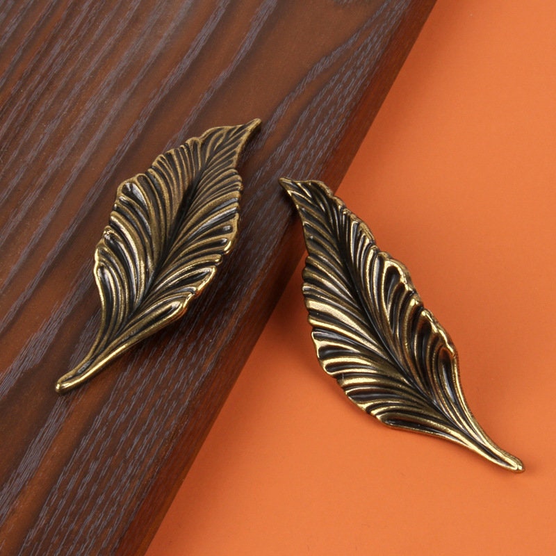 Leaf Drawer Pulls Leaf Silver Antique Knobs Drawer Pulls - Etsy