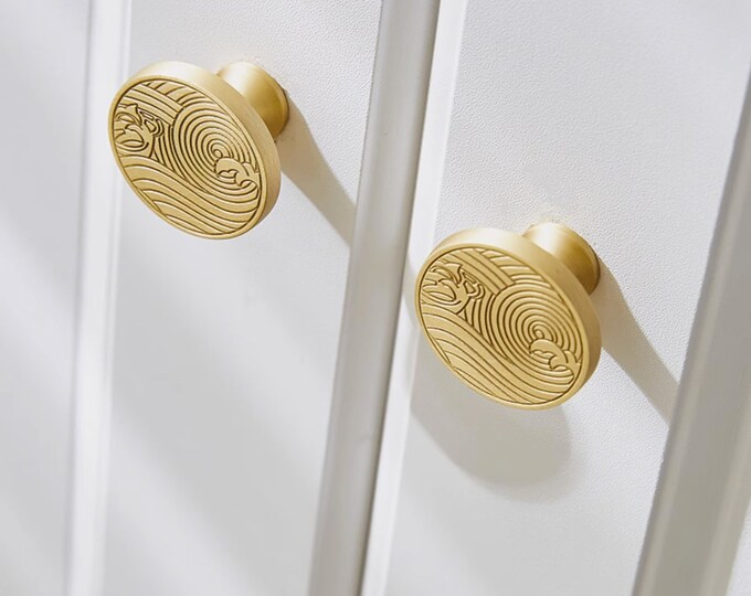 Unique Line Solid Brass Knobs and Pulls,wardrobe Drawer Cabinet Knobs Handles,cupboard Long ...