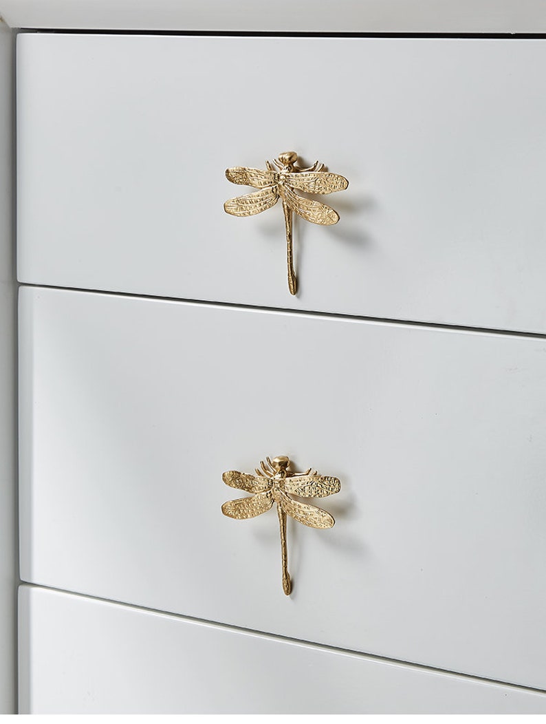 Brass Dragonfly Knobs Dragonfly Drawer Pulls Wardrobe Knob - Etsy UK