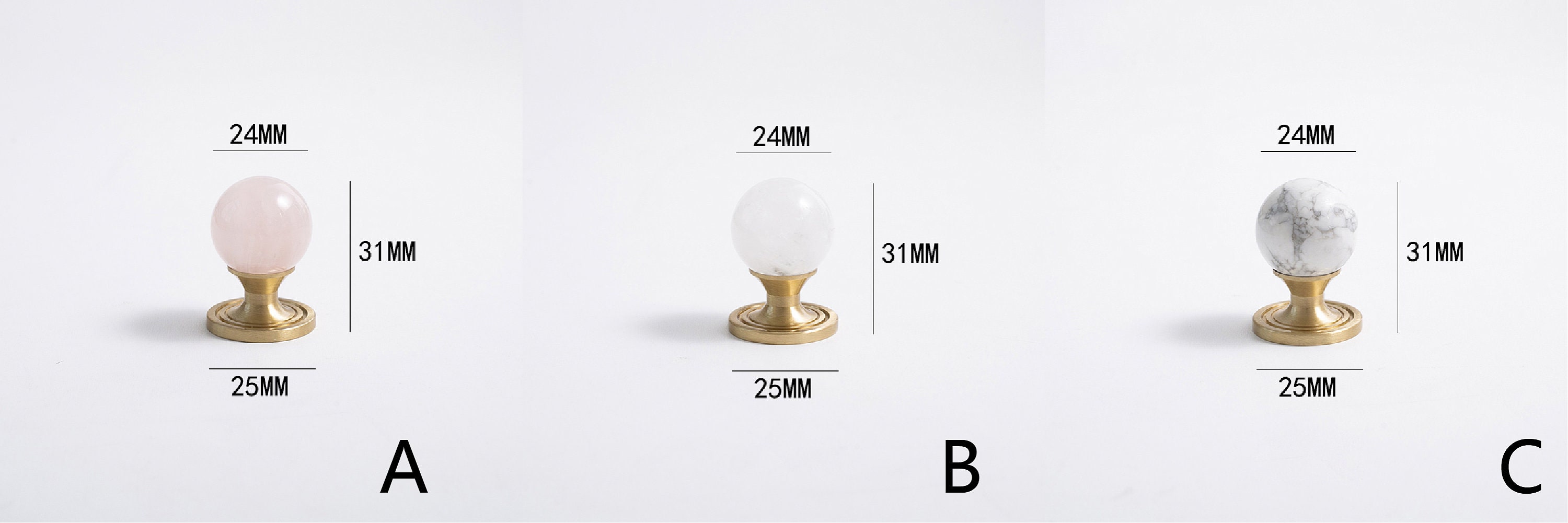 Crystal Brass Round Ball Knobs,luxury Cabinet Drawer Pull,custom ...