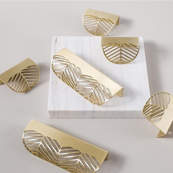 Hidden Brass Drawer Handle Gold Hollow Dresser Cabinets Pulls - Etsy
