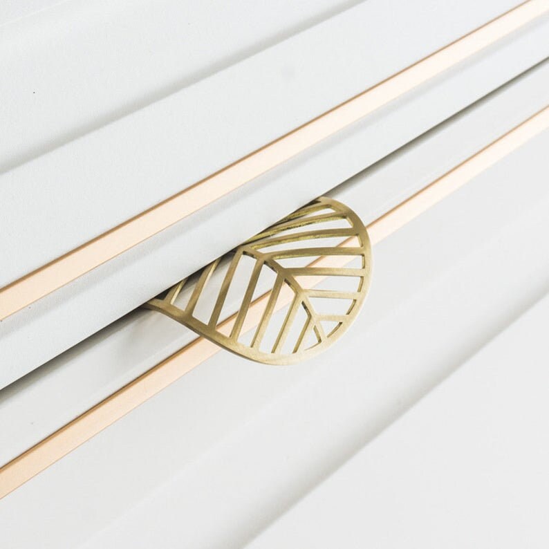 Hidden Brass Drawer Handle Gold Hollow Dresser Cabinets Pulls - Etsy