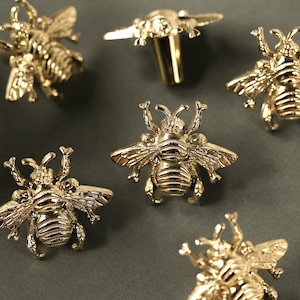 Brass Bee Knobs , Bumble Bee Drawer Pulls, Custom Engraved Wardrobe Knob Cabinet Knobs Modern ...