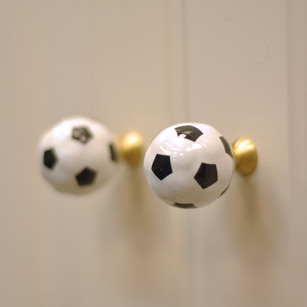 Football Ceramic Cabinet Knob,soccer Dresser Pull,boys Room Drawer Knobs,kid Nursery Decorative ...