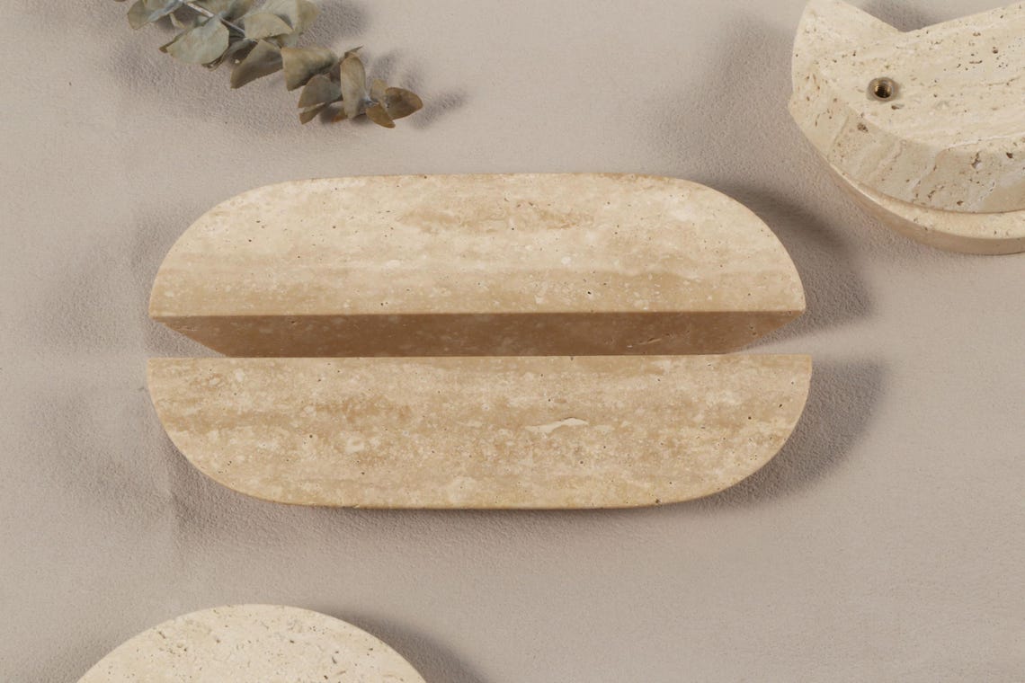 Long Travertine Oval Cabinets Pulls, Stone Pulls Handles,custom ...