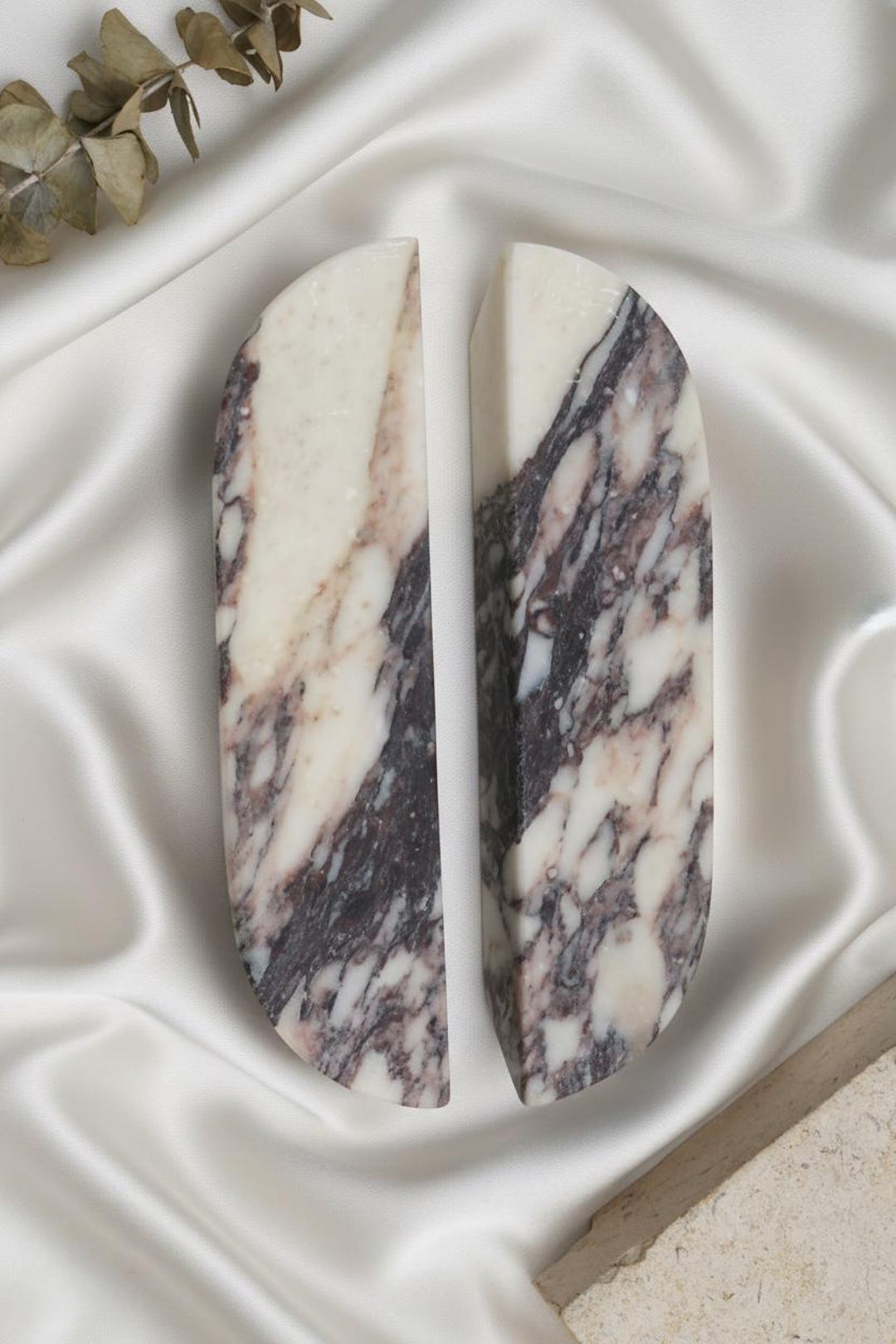 Long Calacatta Viola Marble Oval Cabinets Pulls,marble Pulls Handles ...