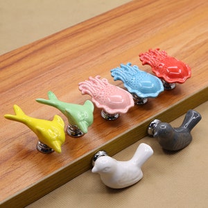 Ceramic Dove Dolphin Octopus Cabinet Knob Handles Pulls Nursery Dresser ...