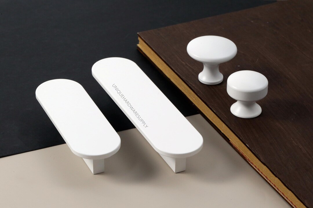 Dumb White Modern Minimalist Cabinet Drawer Handle, Bar Pulls Knobs ...