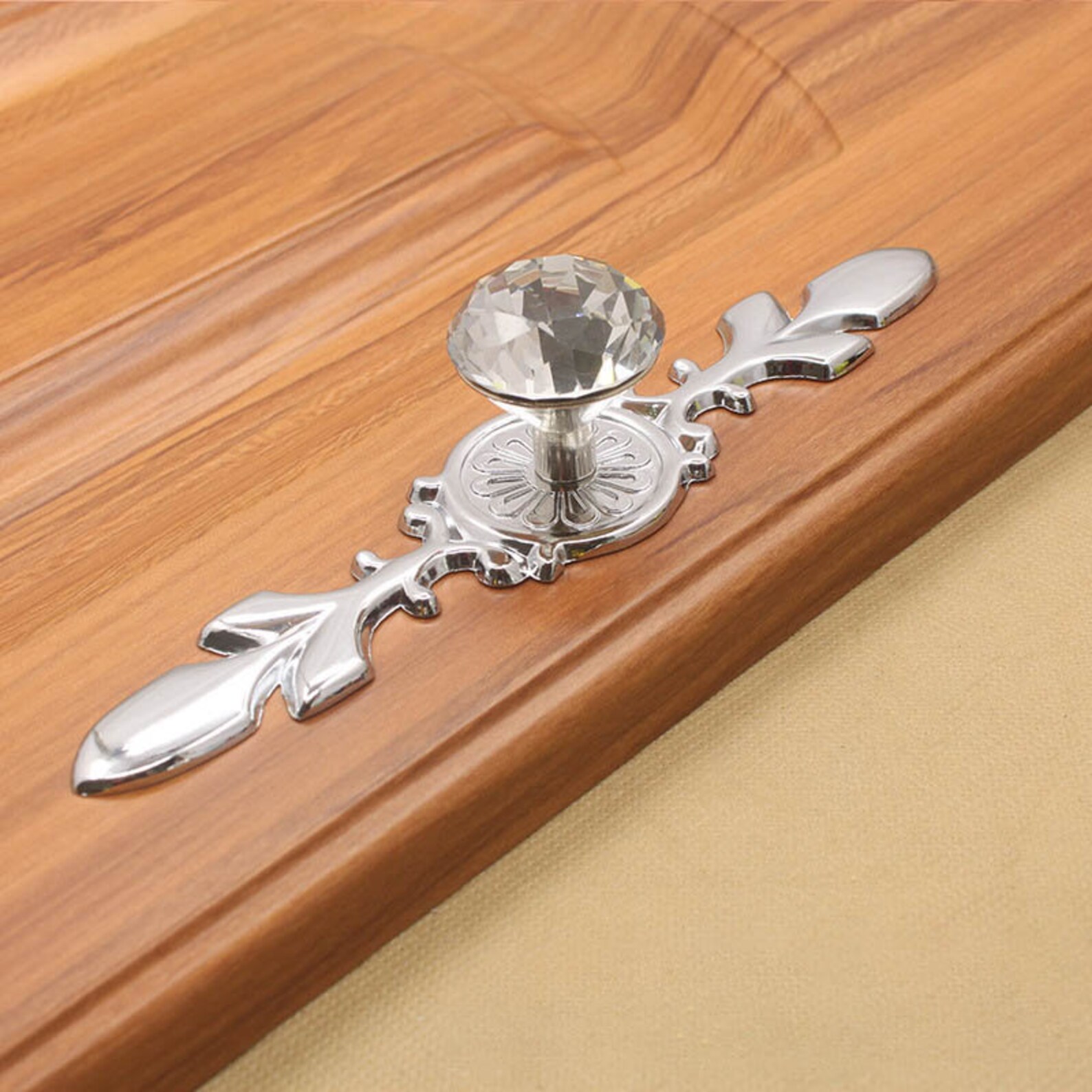 Glass Drawer Knob Handles Dresser Pulls Crystal Chrome Sliver - Etsy