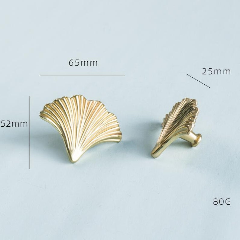 Brass Ginkgo Knobs Ginkgo Drawer Pulls Wardrobe Knob - Etsy