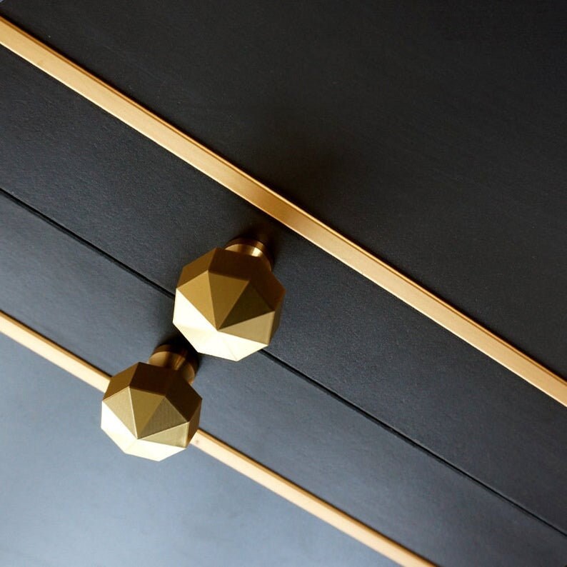 Brass Multilateral Triangle Knobs Triangle Drawer Pulls - Etsy