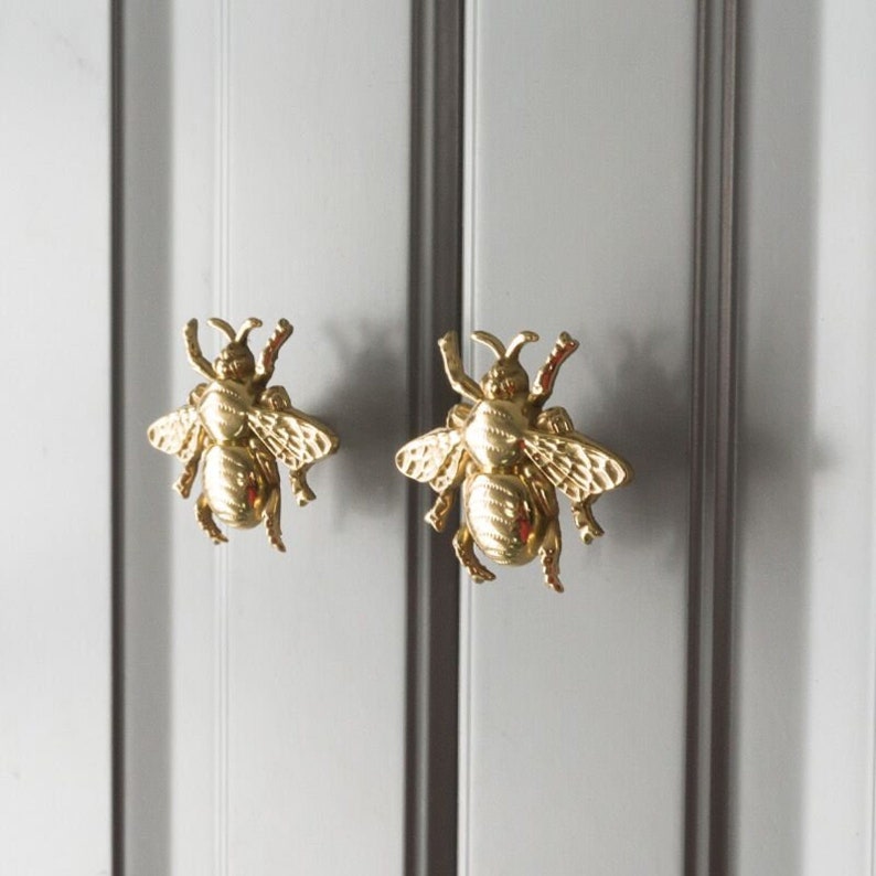 Brass Bee Knobs Bumble Bee Drawer Pulls Wardrobe Knob - Etsy