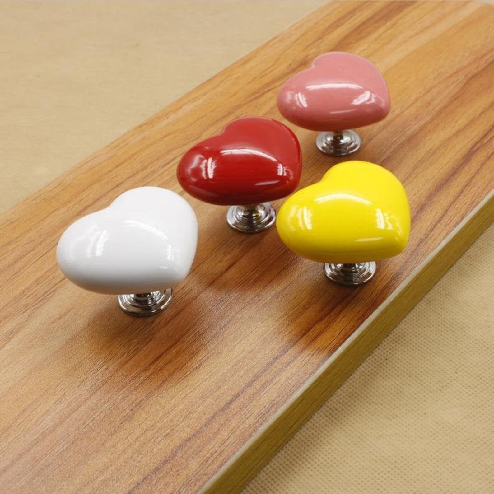 Heart Shaped Ceramic Knobs Cute Ceramics Cabinet Knob Handles - Etsy