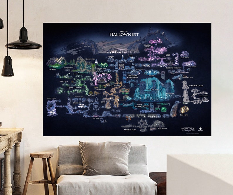 Hollow Knight Map Video Game Home Decor Canvas Poster - Etsy Australia