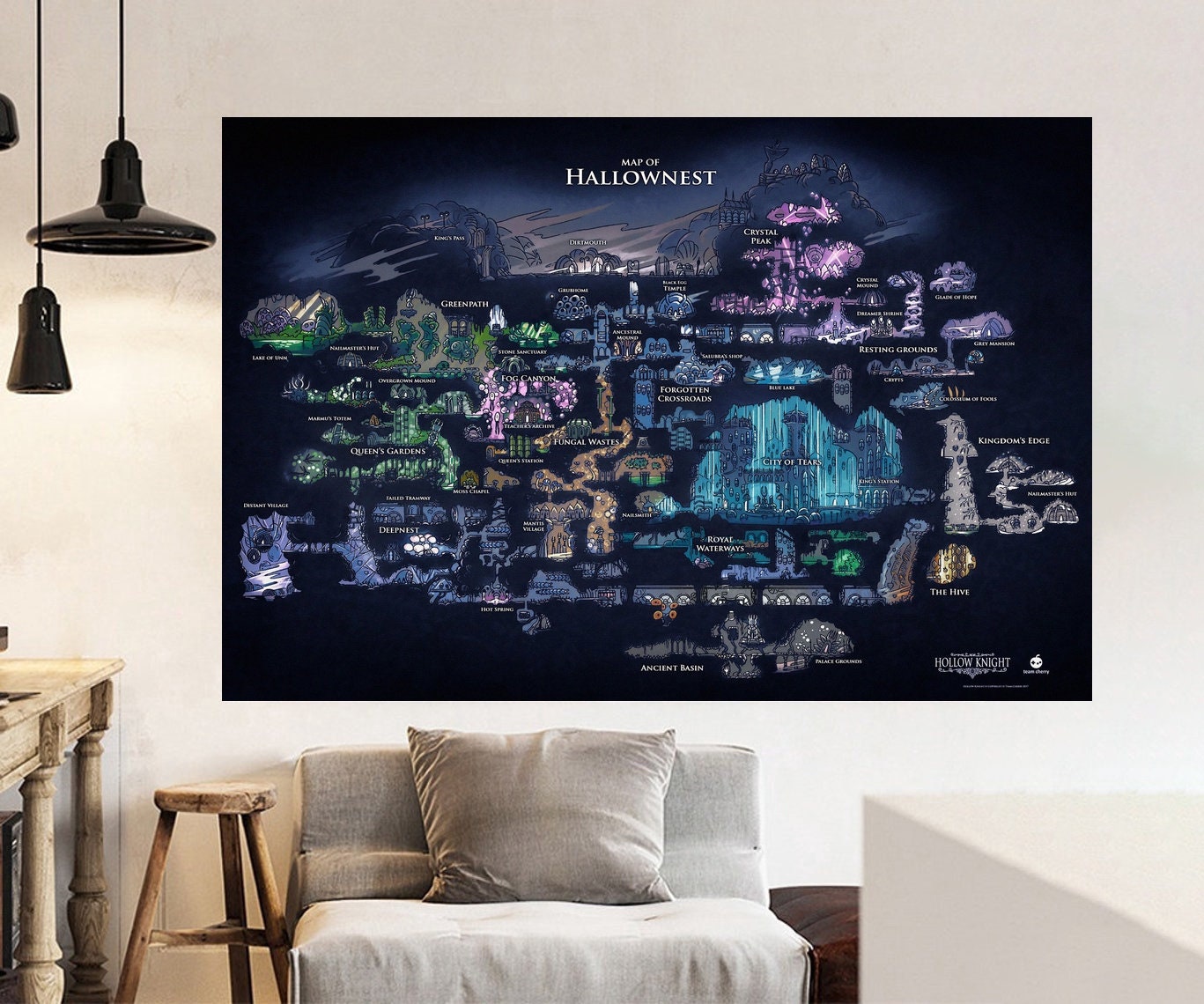 Hollow Knight Map Video Game Home Decor Canvas Poster - Etsy Australia