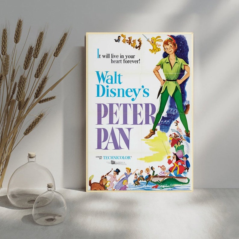 Peter Pan Classic Movie Home Decor Canvas Poster - Etsy