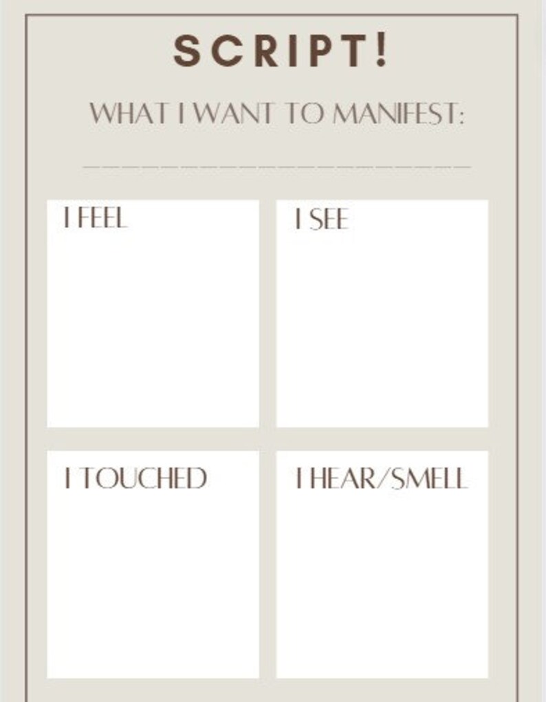 Manifestation Scripting Sheets! - Etsy