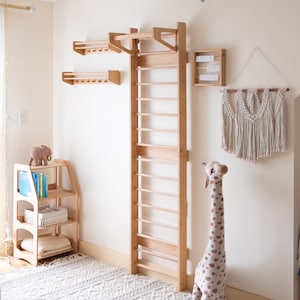 Climbing Wall With Slide, Toddler Game Room, Montessori Furniture ...