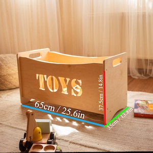 Multi-functional Toy Box - Wooden Toy Organizer, Montessori Furniture ...