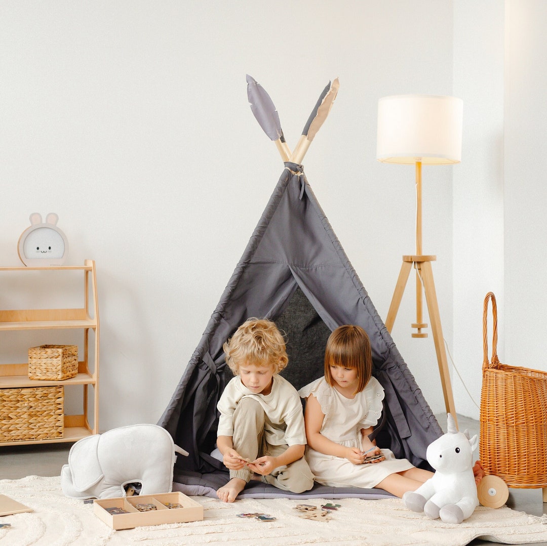 Handmade Toddler Teepee Tent for Kids, Indoor Playroom, Nursery Boho ...