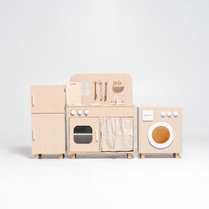 Wooden Montessori Kids Kitchen Playset - Imagination Station for Little ...