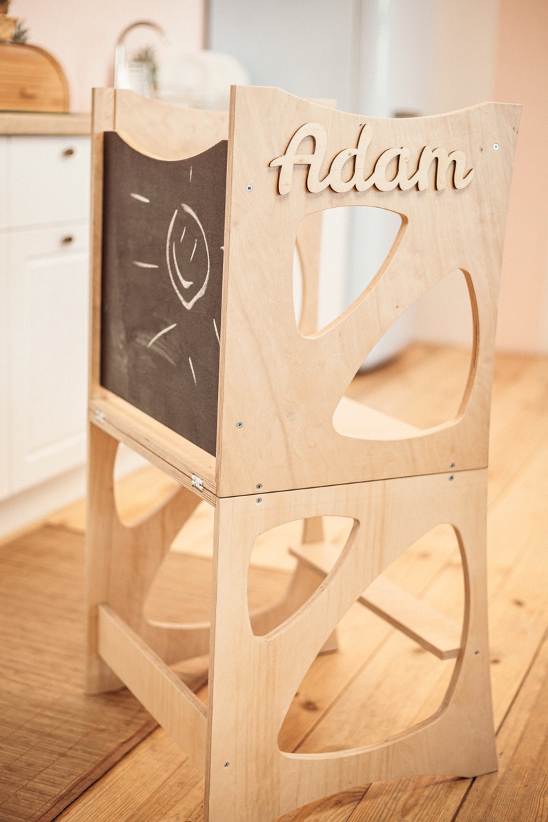 Kitchen Tower Montessori Furniture Chalkboard Learning | Etsy