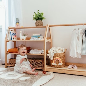 Set of 3 Shelves: Toy Storage Kid Clothing Rack Toddler - Etsy