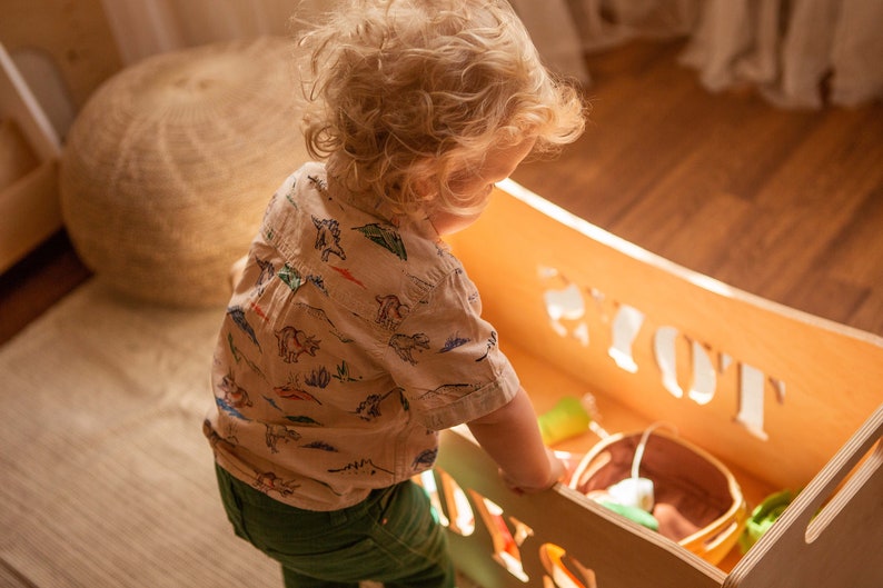 Multi-functional Toy Box Wooden Toy Organizer Montessori | Etsy