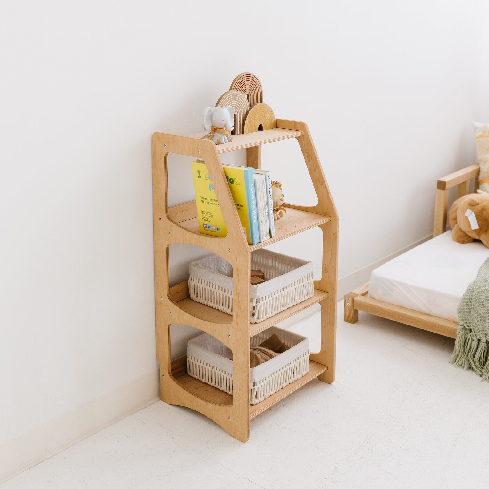 Set of Open Shelves: Toy Storage + Kid Clothing Rack, Toddler Nursery ...