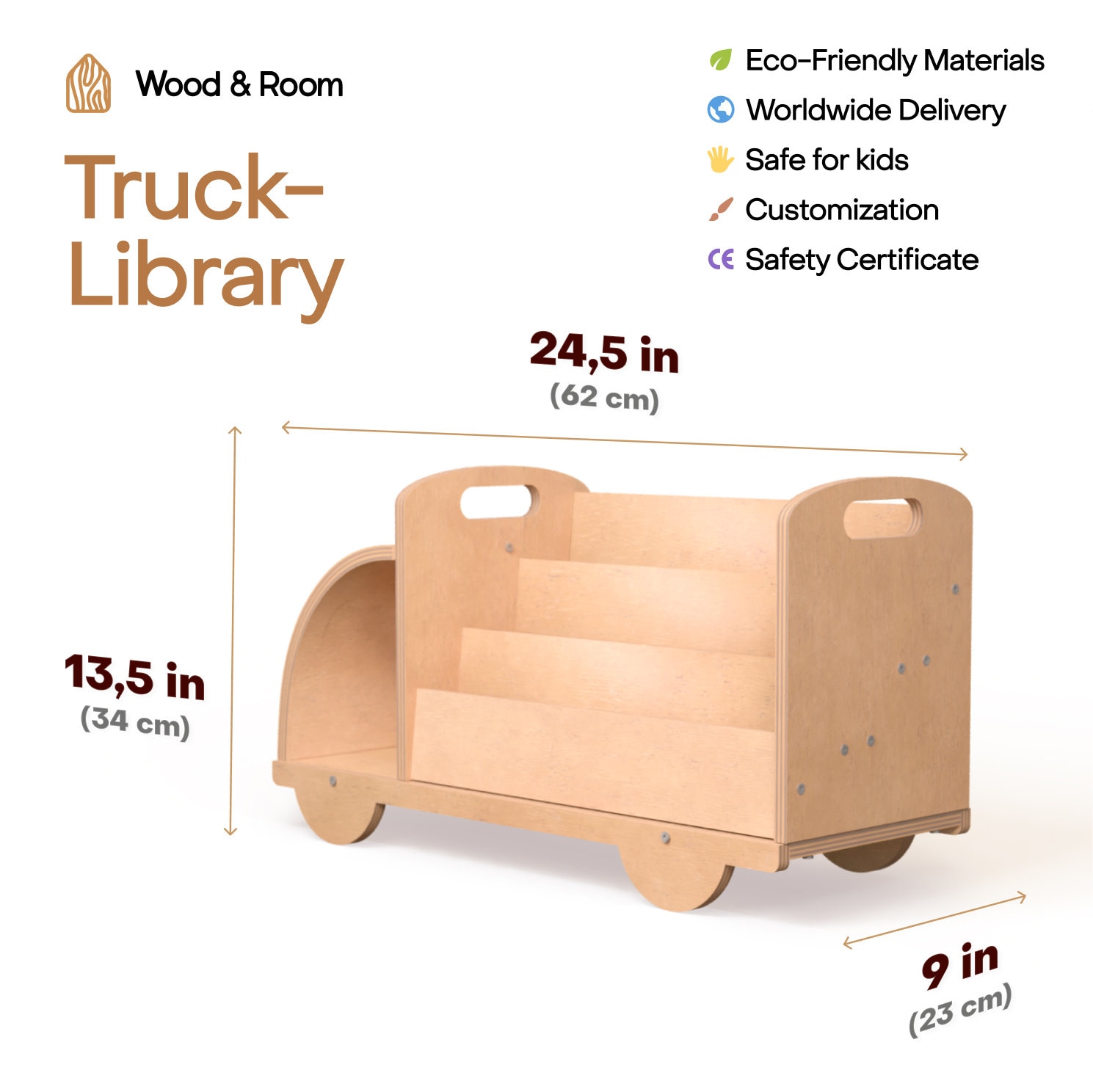 Car Kids Bookshelf, Montessori Furniture, Christmas Gift for Toddler ...