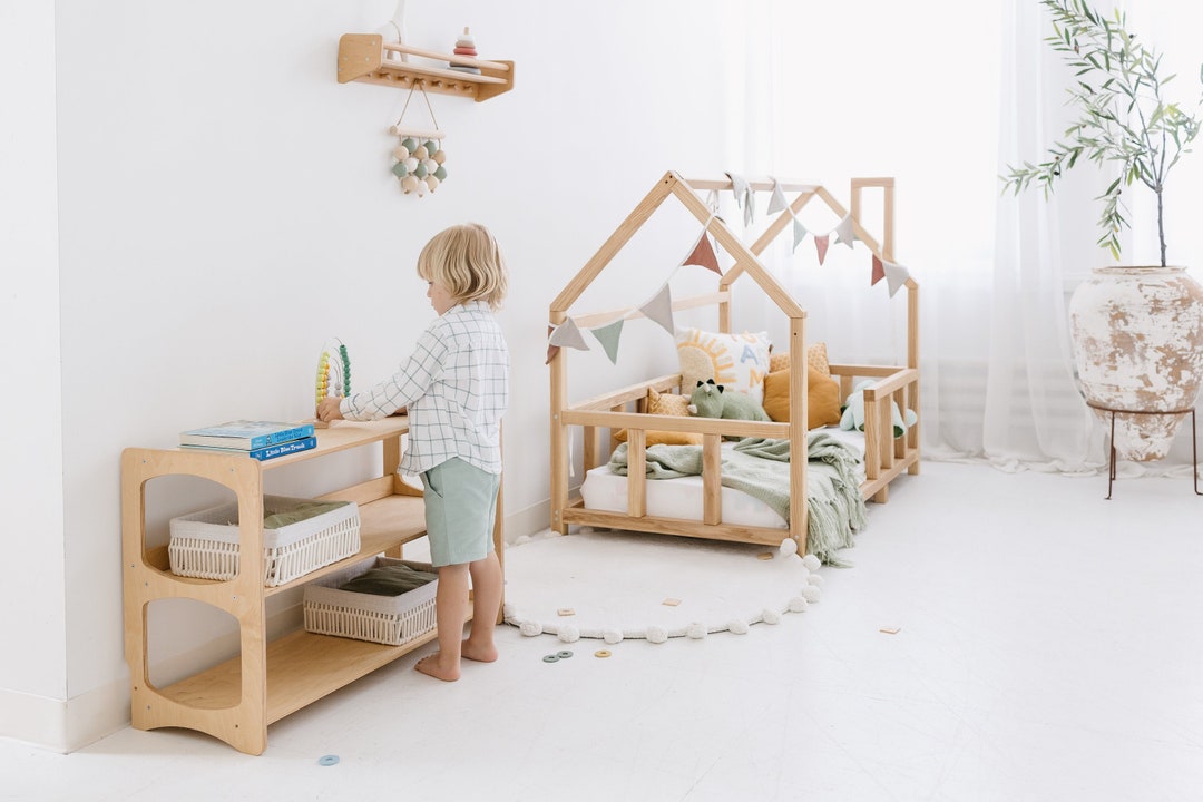 Set of Open Shelves: Toy Storage + Kid Clothing Rack, Toddler Nursery ...