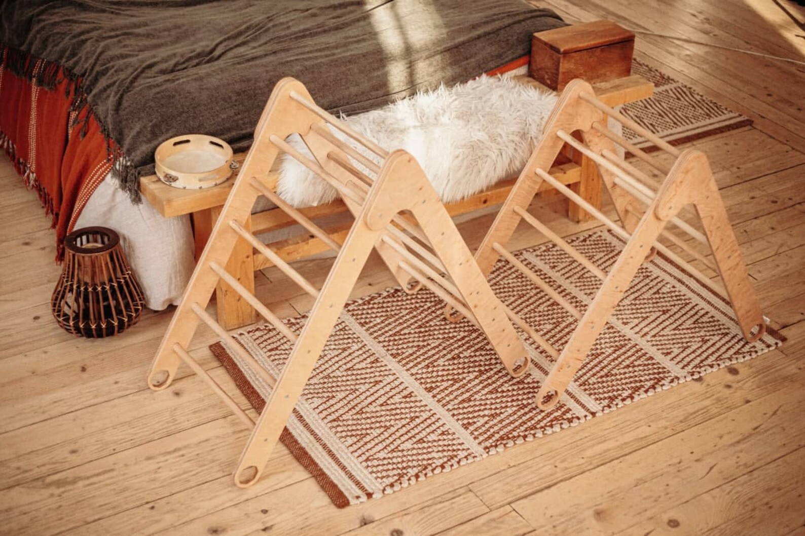 Foldable Climbing Triangle With Wooden Ramp and Slide Wood - Etsy