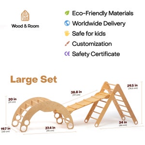 Climbing Set of 3 Items - Arch + Foldable Triangle + Ramp Ladder/slide ...