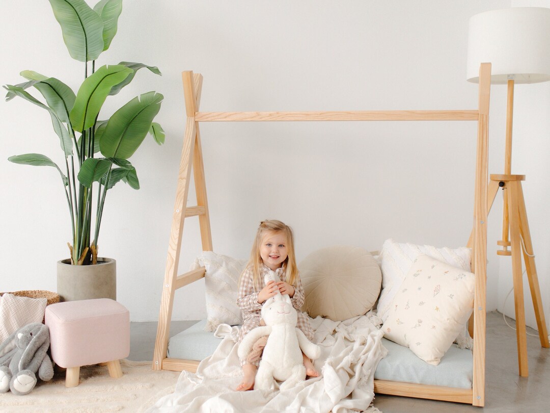 Boho Chic Floor Teepee Bed Frame for Toddler - Playful and Functional ...