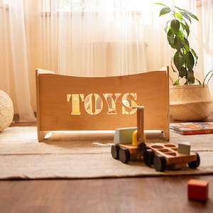 Multi-functional Toy Box - Wooden Toy Organizer, Montessori Furniture ...