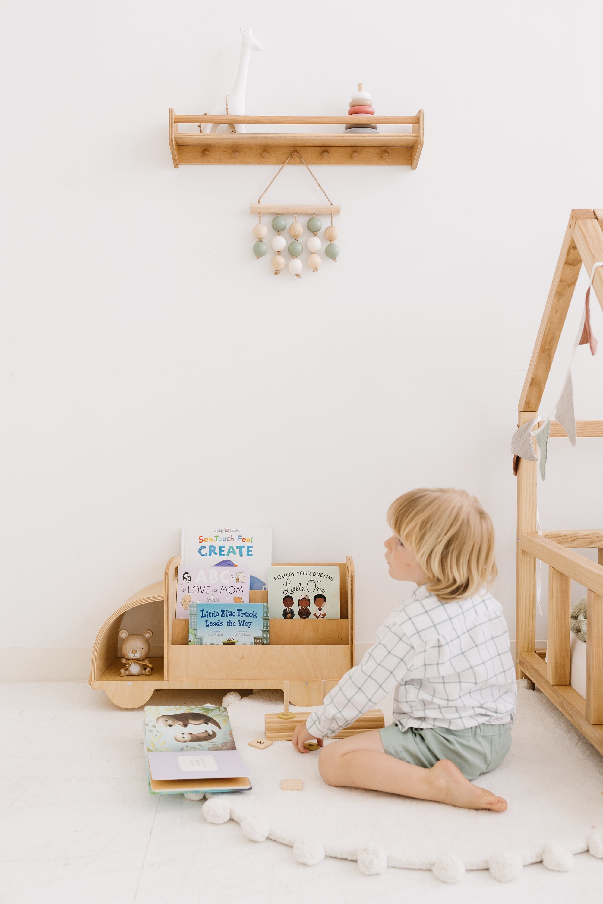 Car Kids Bookshelf, Montessori Furniture, Christmas Gift for Toddler ...